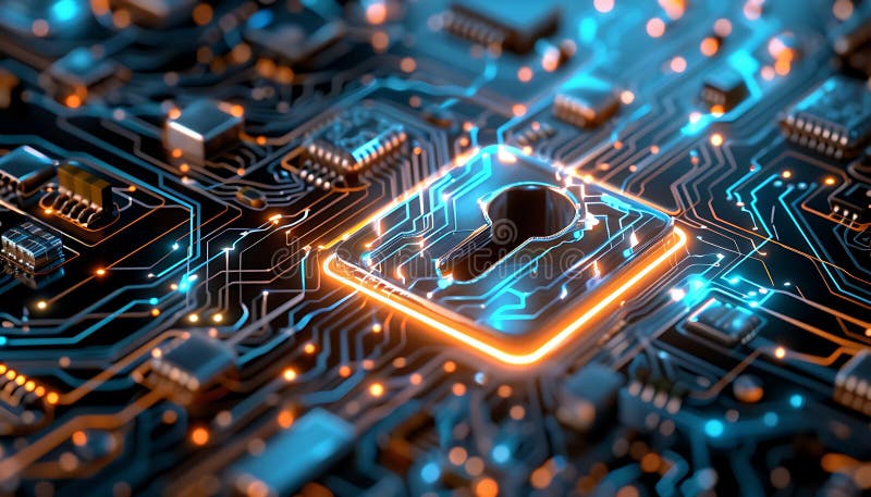 Cybersecurity Visualization of Secure Lock Integrated To Protect Data ...