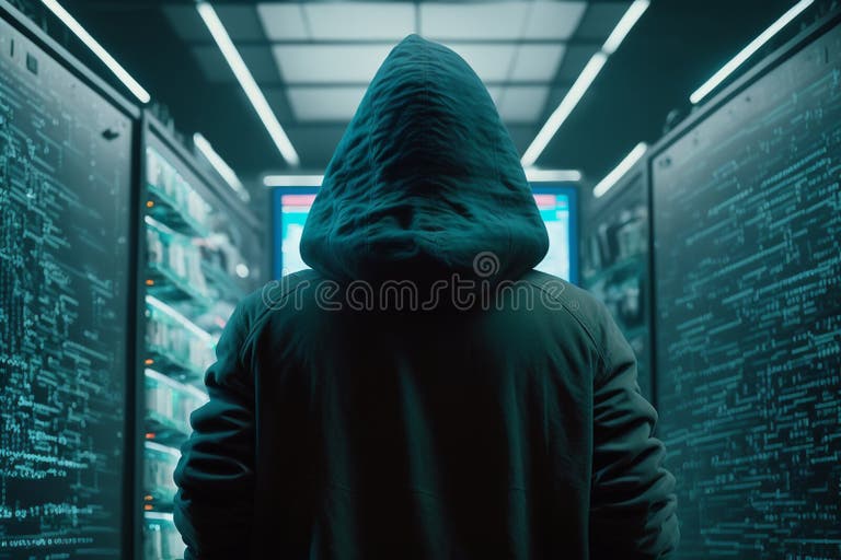 Cybersecurity Vulnerability Hacker, Coding,malware Concept.Hooded ...