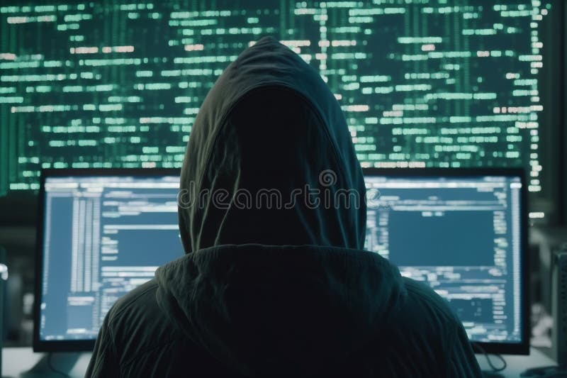 Cybersecurity Vulnerability Hacker Codingmalware Concepthooded Computer Hacker Digital