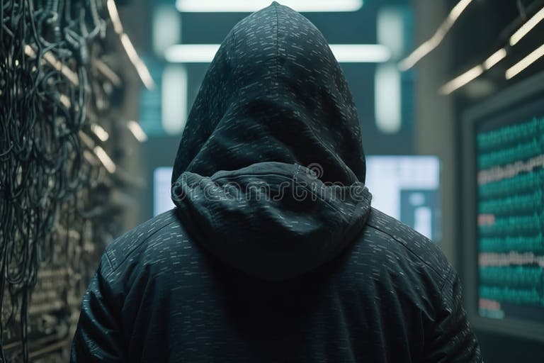 Cybersecurity Vulnerability Hacker, Coding,malware Concept.Hooded Computer Hacker . Digital ...