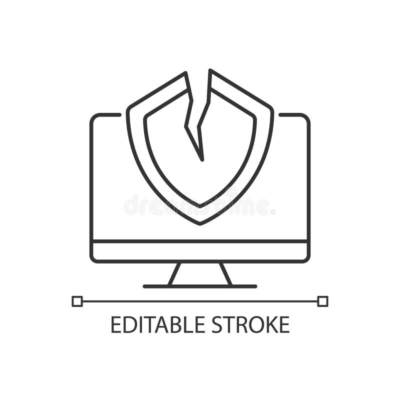 Cybersecurity Vulnerability Linear Icon Stock Vector - Illustration of ...