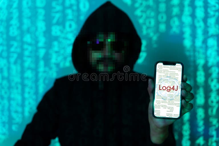 Cybersecurity Vulnerability Log4J and Hacker,coding,malware Concept Stock Photo - Image of ...