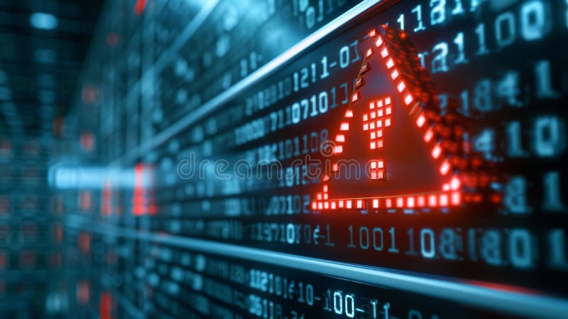 Cybersecurity Warning Alert on Digital Screen Stock Illustration ...