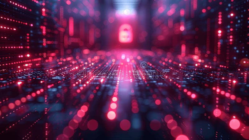 Cybersecurity, Where Locks Meet Digital Codes. Stock Illustration ...