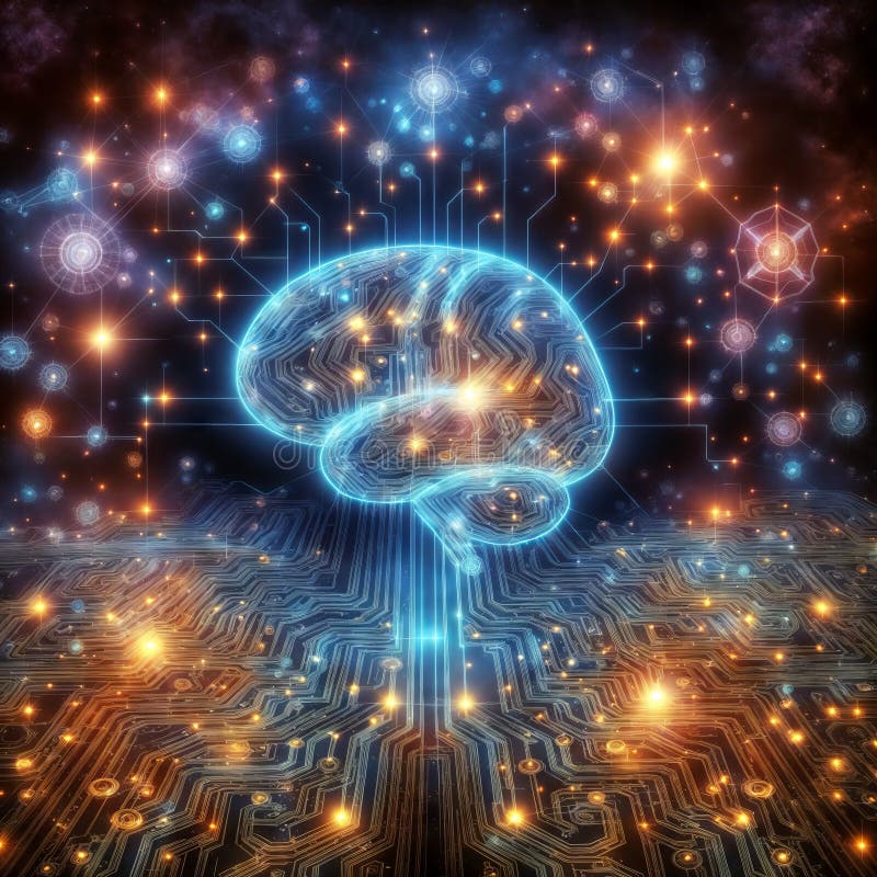 Artificial Intelligence (AI) and Machine Learning Concept with Human ...