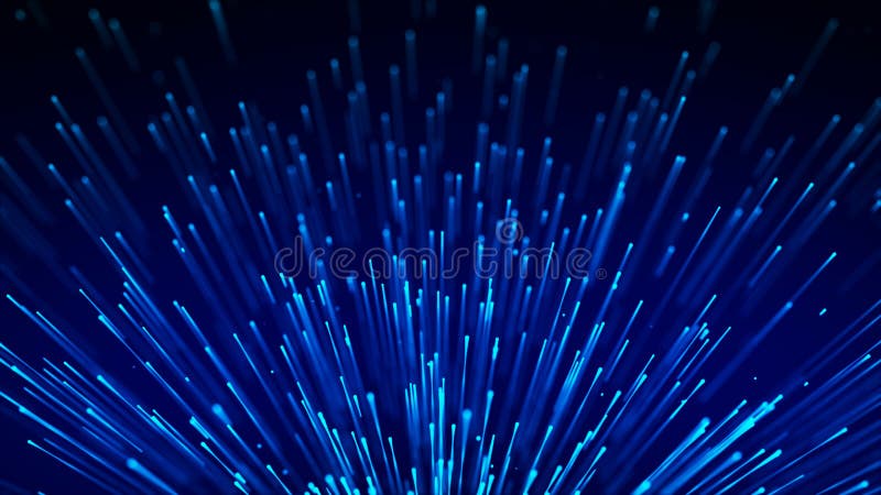 Cyberspace with Blue Digital Falling Lines. Geometric Flow in ...
