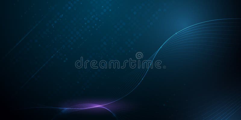 Vector Abstract Cyberspace and Blue Line Pattern Movement, Graphic ...