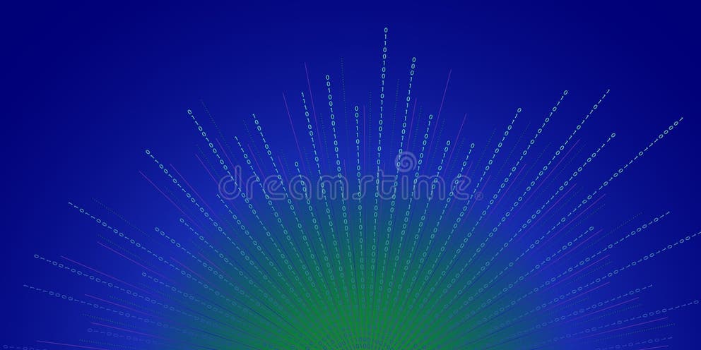 Cyberspace, Coding, Big Data, Analytics Concept. Abstract Digital Burst with Binary Code Lines ...