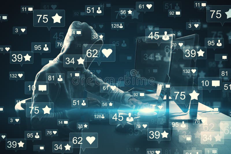 Cyberspace and Communication Concept Stock Image - Image of hacker ...