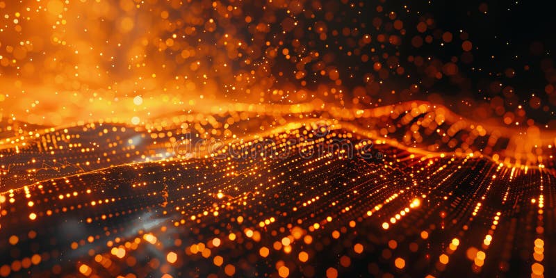 Cyberspace Concept with High-Tech Structure. Orange and Yellow ...