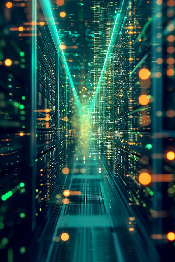 Cyberspace Data Flow Visualization Stock Illustration - Illustration of ...