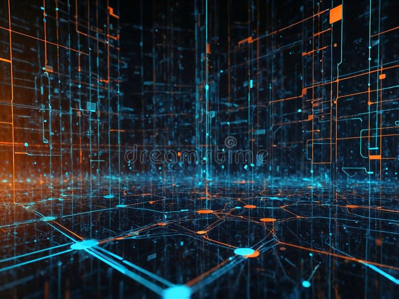 Visualisation of a Cyberspace with Data Flowing through a Stylized ...