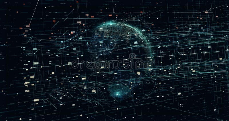 Digital Space World 3d Data Earth Background Stock Video - Video of ...