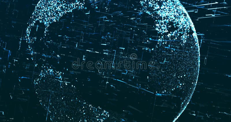 Digital Space World 3d Data Earth Background 3d Rendering Stock ...
