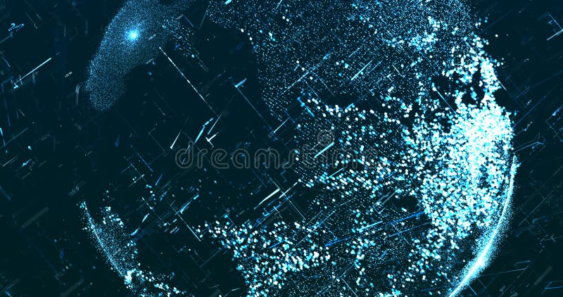 Digital Space World 3d Data Earth Background 3d Rendering Stock ...