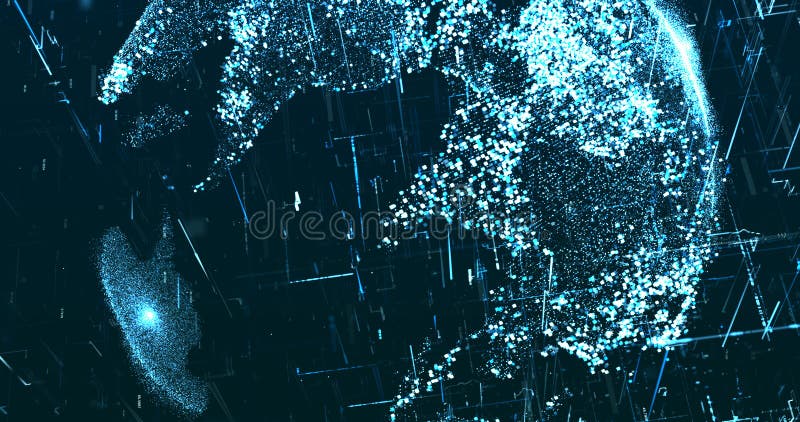 Digital Space World 3d Data Earth Background 3d Rendering Stock ...