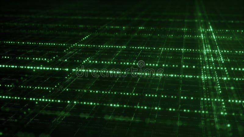 Cyberspace with Green Multilayered Grid Stock Illustration ...