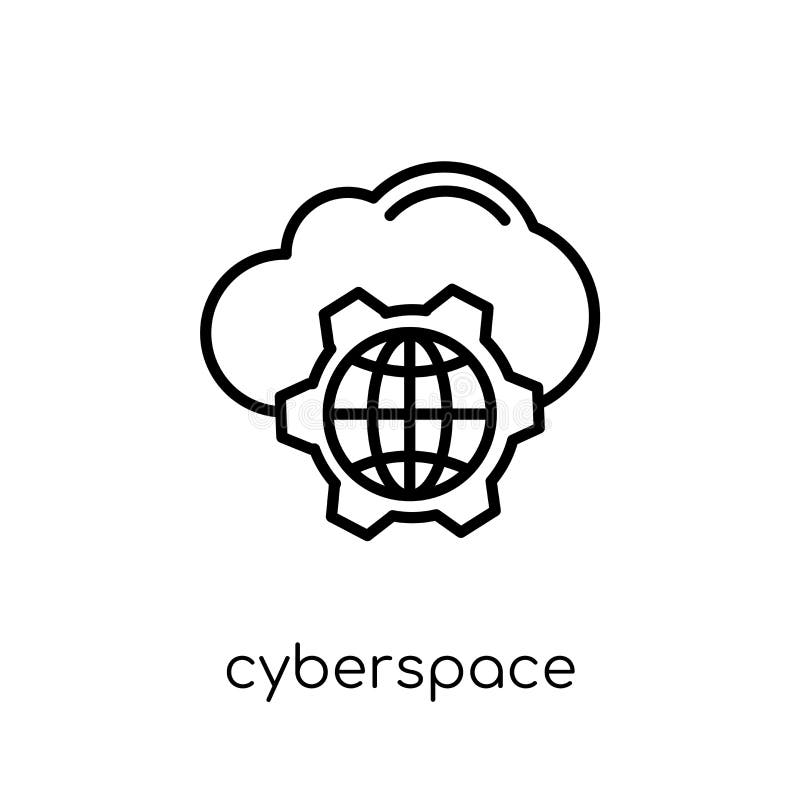 Cyberspace Icon. Trendy Modern Flat Linear Vector Cyberspace Icon on ...
