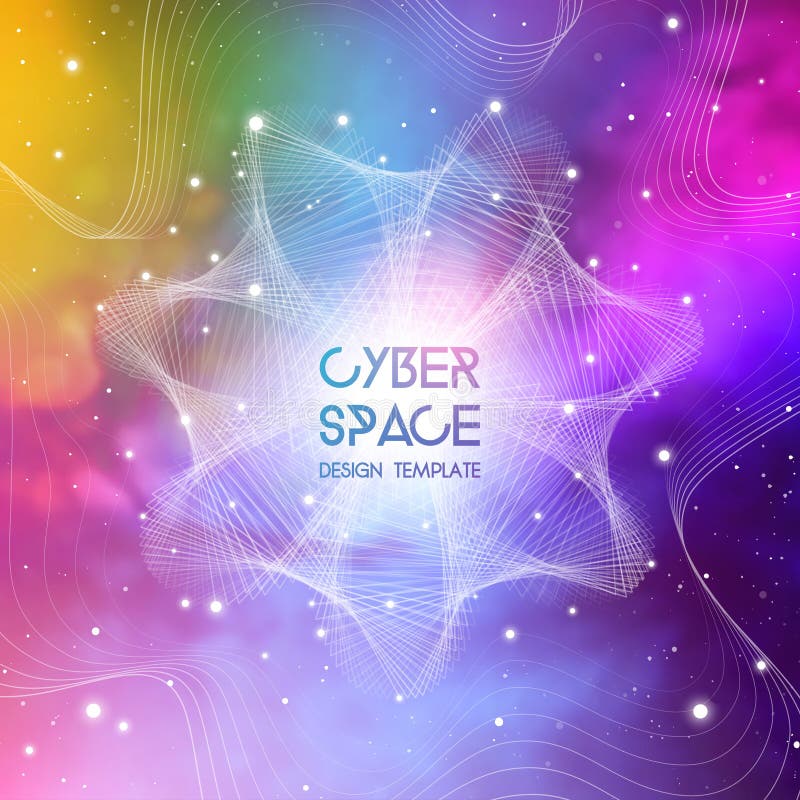 Cyberspace and Network Connection Vector Digital Illustration ...