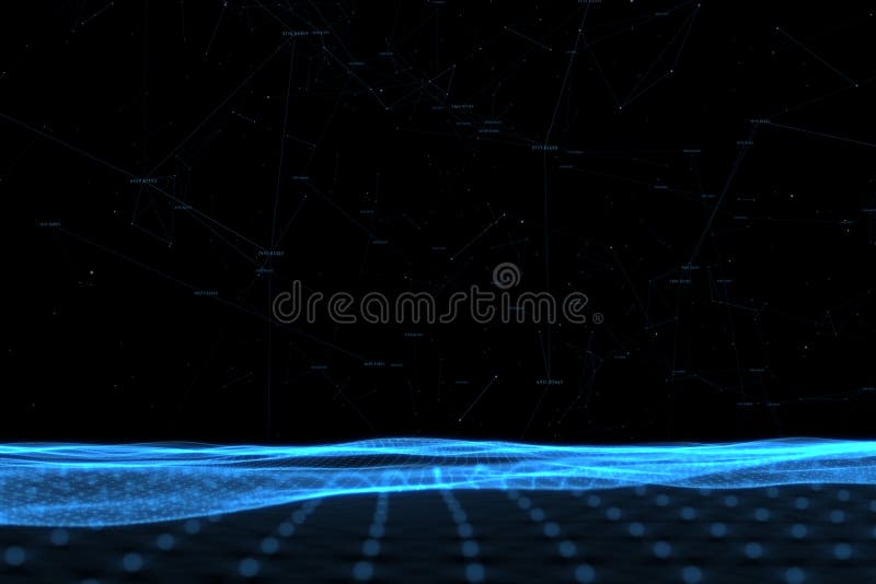 Cyberspace Network with Numbers Background Stock Illustration ...