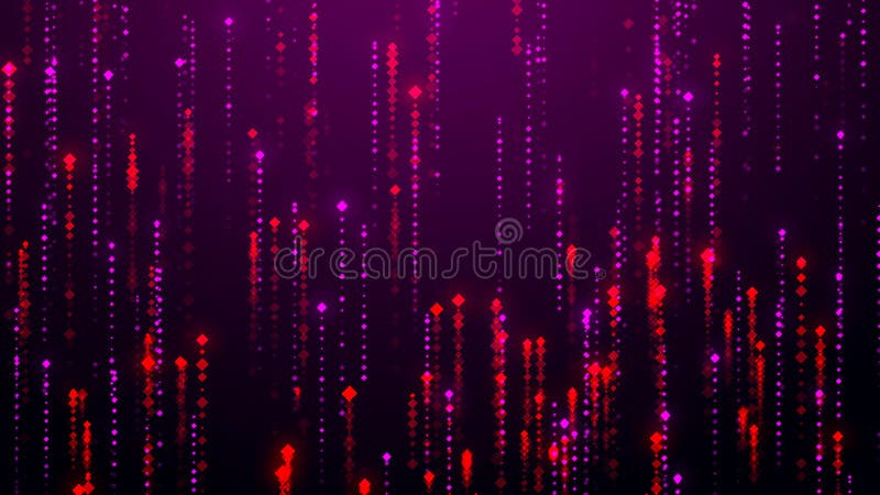 Cyberspace with Purple Digital Falling Lines. Starburst Dynamic Lines ...