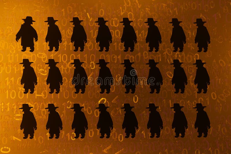 Cyberspace Virtual Spy Ranks Stock Illustration - Illustration of code ...