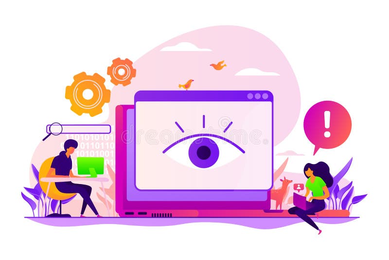 Cyberstalking Abstract Concept Vector Illustration. Stock Vector ...