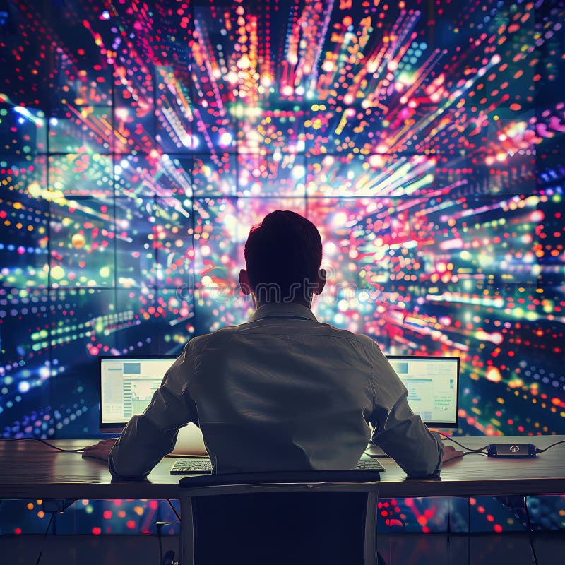 Cyberworld Data Streams AI Generative Stock Photo - Image of colorful ...