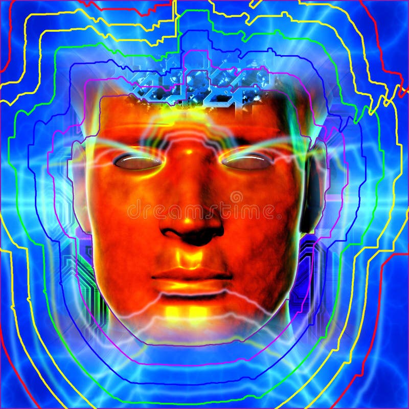 Cyborg stock illustration. Illustration of plate, face - 37557461