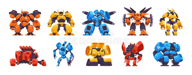 Cyborg Android. Cyber Robot Transformer Characters, Futuristic Soldier ...