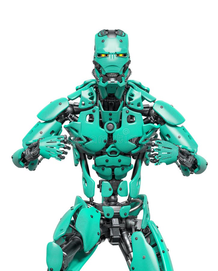 Cyborg is angry stock illustration. Illustration of combat - 245226380