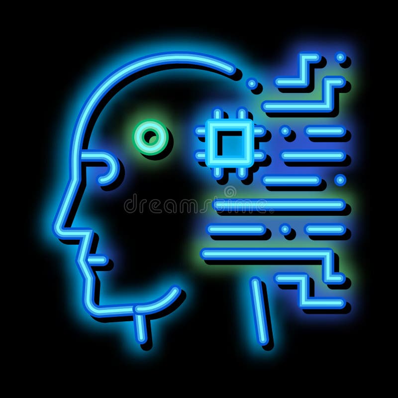 Cyborg Artificial Intelligence Neon Glow Icon Illustration Stock Vector ... Cyborg Artificial Intelligence Neon Glow Icon Illustration Stock Vector ...