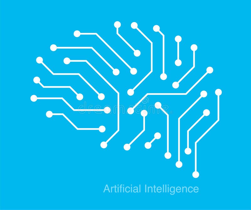 Cyborg Brain, Artificial Intelligence of Digital Human. Vector ...