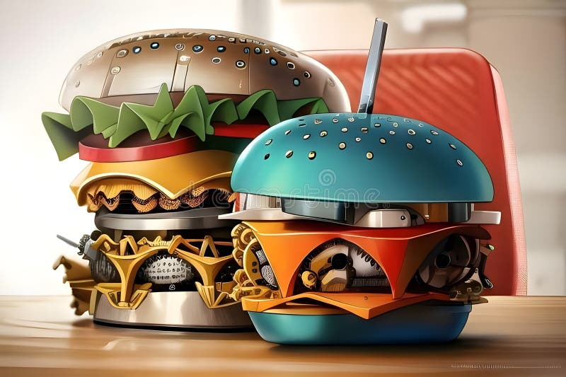 The Cyborg Burger Robot Design AI Model is a Sophisticated Artificial ...
