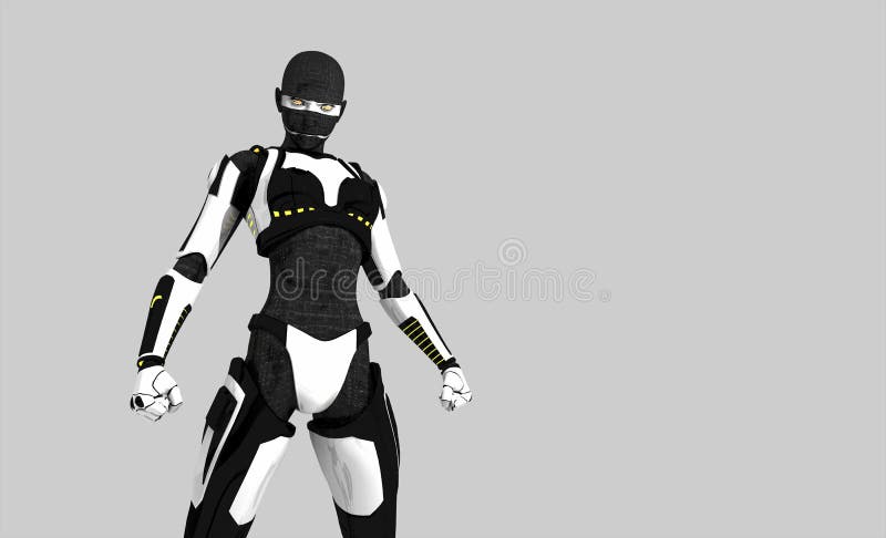 Cyborg character stock illustration. Illustration of science - 18698354