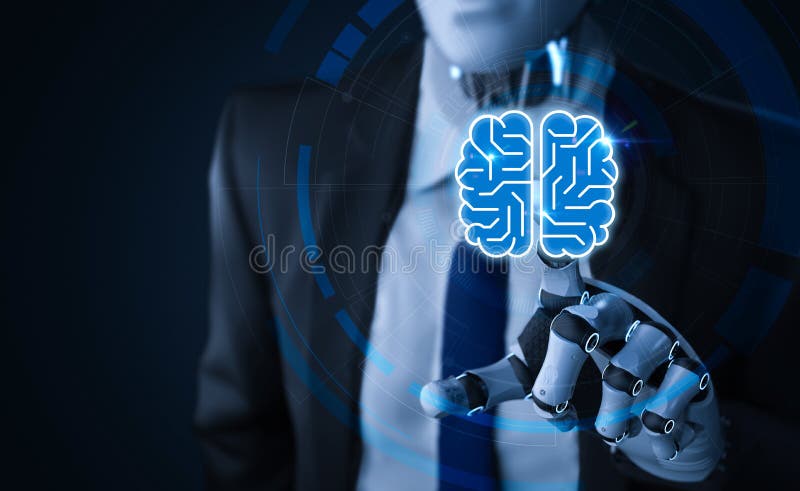 Cyborg with circuit brain stock illustration. Illustration of cerebral ...