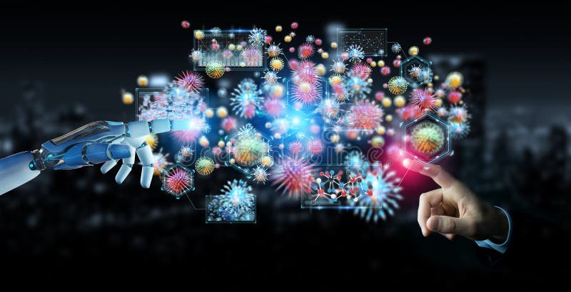 Cyborg Creating Artificial Intelligence 3D Rendering Stock Illustration ...