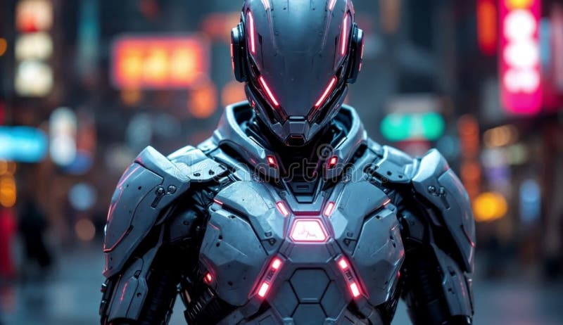 Cyborg in Cyberpunk City Ai Generated Stock Video - Video of cyber ...