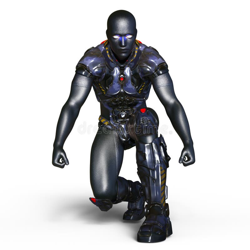 Cyborg stock illustration. Illustration of body, white - 94210267