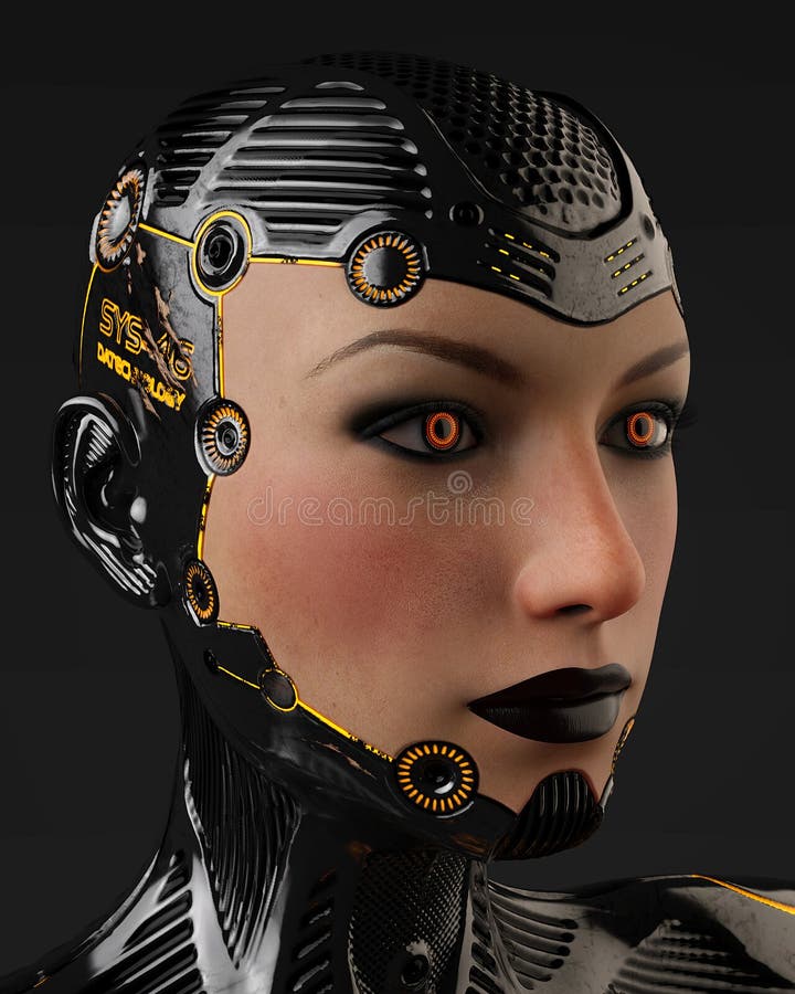 Cyborg dancing in the dark stock illustration. Illustration of computer ...