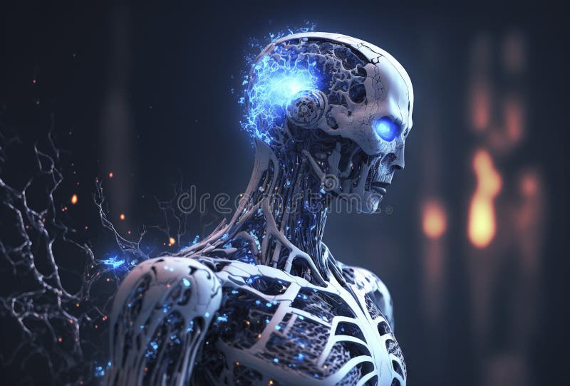 Cyborg of the Death. Generative AI Stock Illustration - Illustration of ...