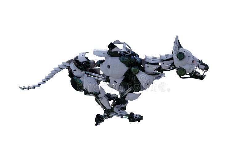 Cyborg Dog with Different Poses for Using a Collage. Stock Illustration ...