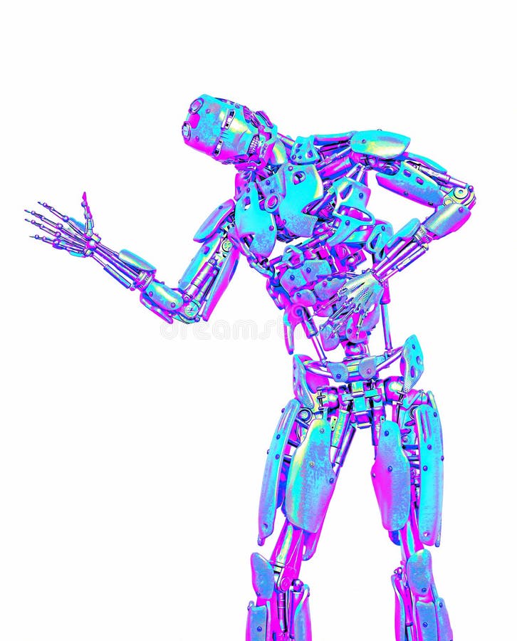 Cyborg is Doing a Robot Dance Stock Illustration - Illustration of game ...