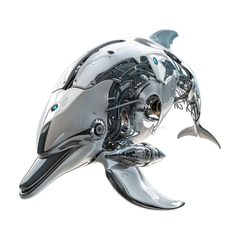 Cyborg Dolphin on Transparent Background - Ai Generated Stock ...
