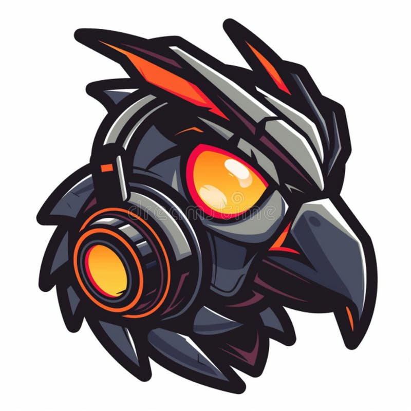 Cyborg Eagle Head Machine Mascot Land Icon Stock Illustration ...