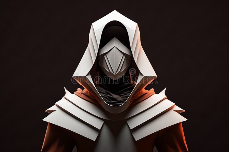 Cyborg in a Face Mask and White Black White Art Illustration Generative ...