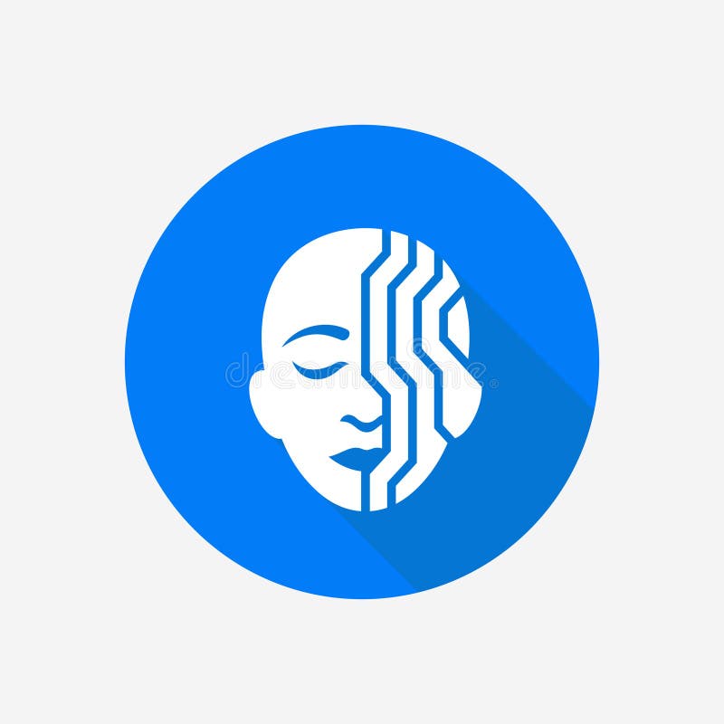 Cyborg Face Vector Icon. Artificial Intelligence Concept Icon. Stock ...