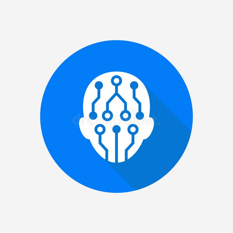 Cyborg Face Vector Icon. Artificial Intelligence Concept Icon. Stock ...