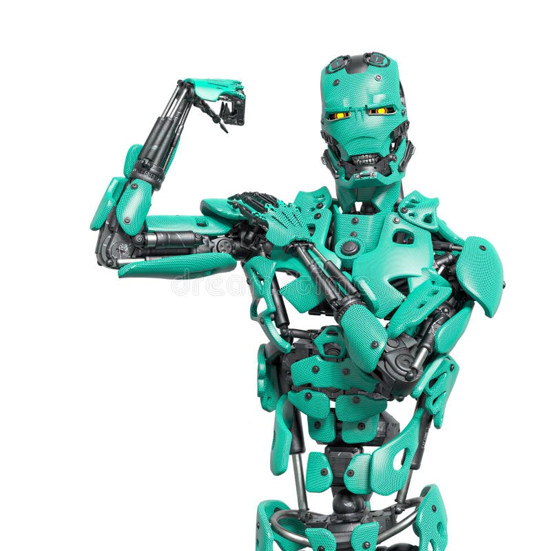 Cyborg Faire Un Peut Le Faire Pose Illustration Stock - Illustration du ...