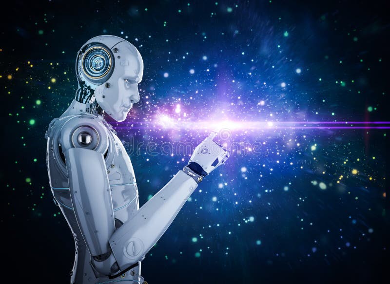 Cyborg finger point stock illustration. Illustration of robotic - 145527576